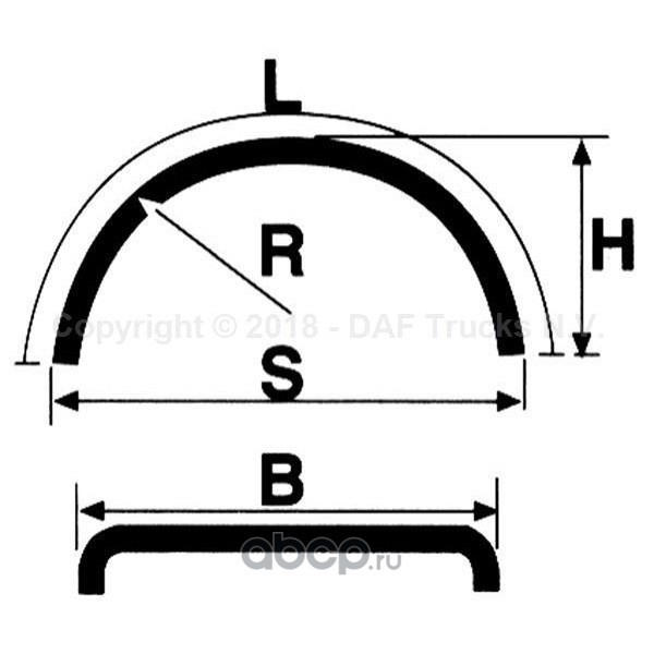 Крыло задней оси правое, передняя часть DAF XF105 (нового образца ...