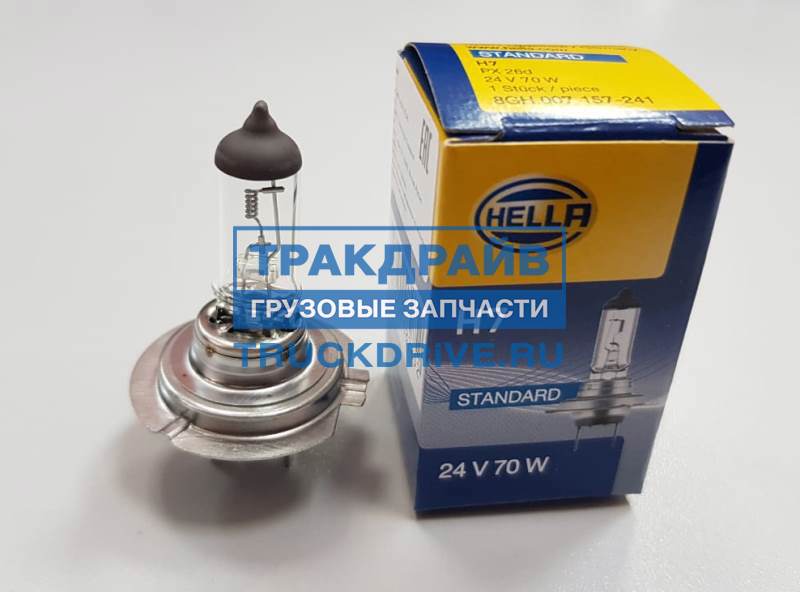 Лампа фары галогеновая H7 24V 70W 2 контакта OEM 990037 8GH007157241 ...
