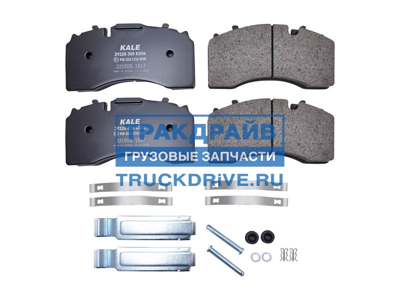 Колодки тормозные дисковые WVA 29228 на оси BPW TSB4309/4312 2922830024 ...
