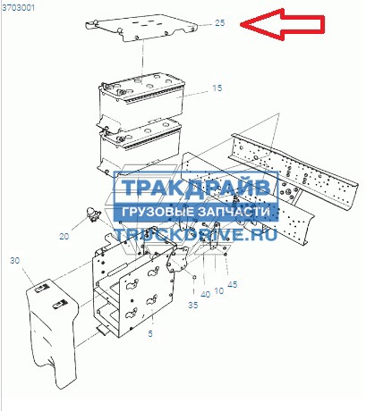Крышка верхняя АКБ Камаз-5490 6580-3703173 6580370315910 KAMAZ купить ...